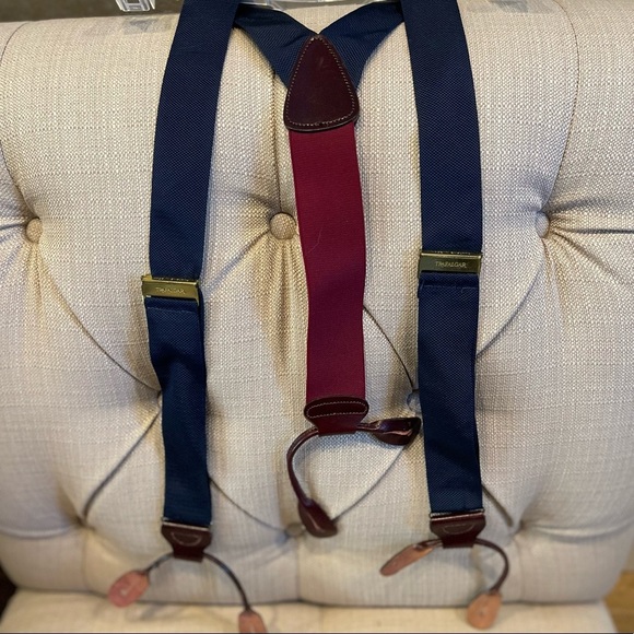 Trafalgar | Accessories | Trafalgar Mens Blue Maroon Suspenders ...
